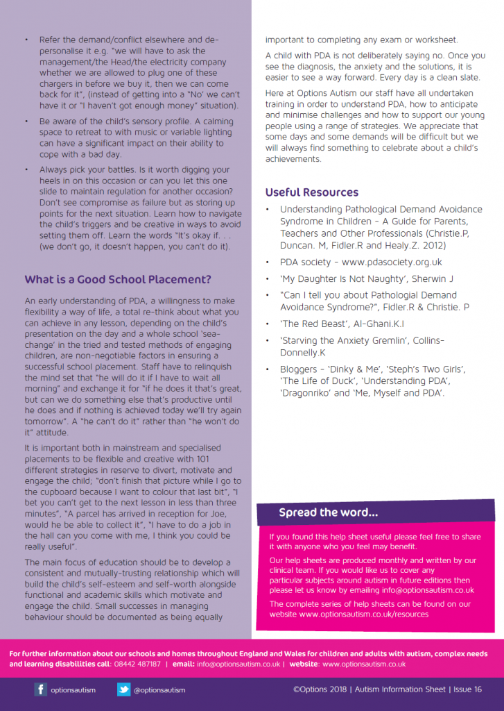 Pathological Demand Avoidance - A behavioural profile within the Autism ...